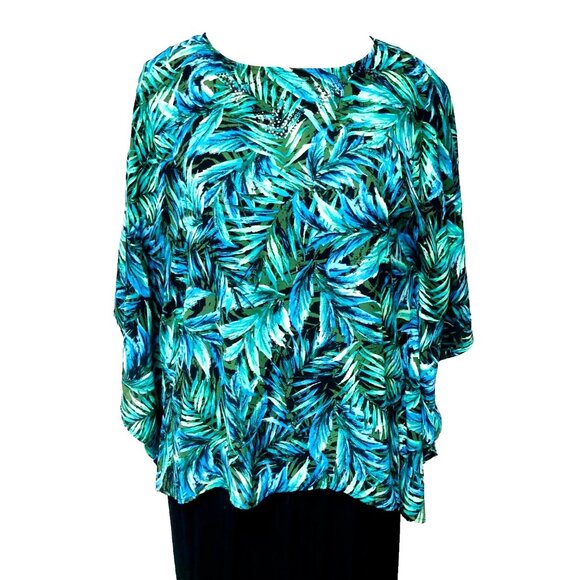 Quacker Factory | Tops | Quacker Factory Caftan Kaftan Tunic Top Womens ...